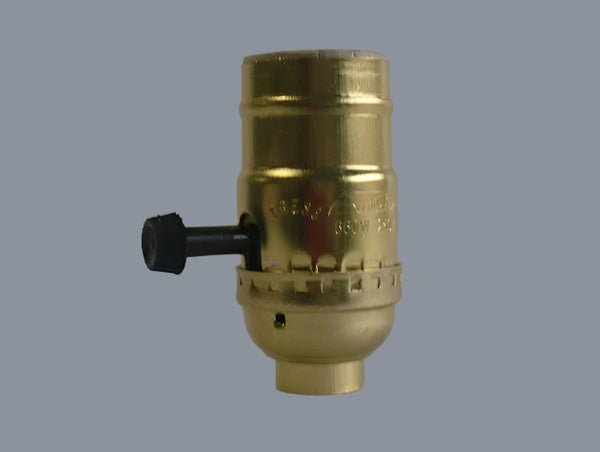 Brass Plated 3-Wire Turn Knob Socket - Removable Knob Less w/ 1/4 IP c ...