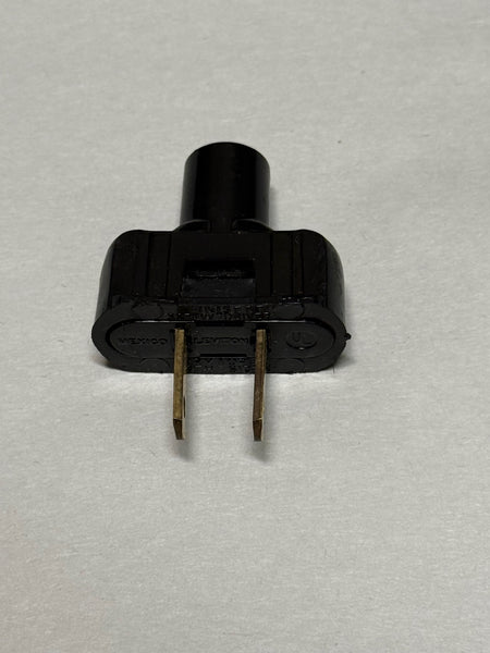 Black Leviton 2-Pole, 2-Wire Flat Plug, 15A - 126V, UL Listed. – My ...