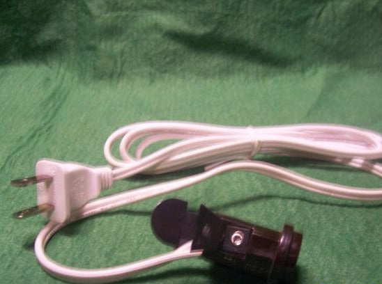 6ft White Cord Set w/Clip-In Socket (No.18/2 Wire) – My Lamp Parts
