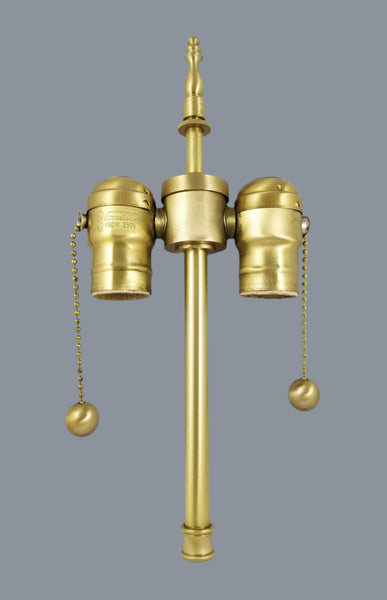 2 - Light Cluster Head - Brushed brass - With 6" Tube & Finial (see mo ...