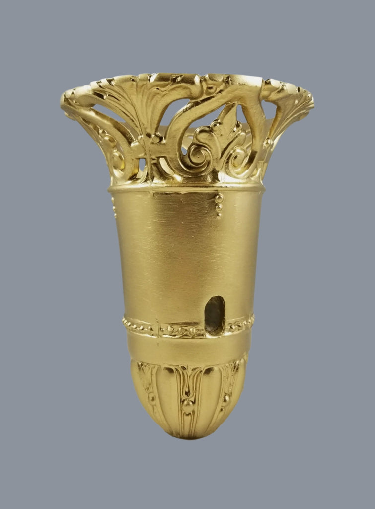 7" Brass Finish White Metal Ornate Torchiere Holder – My Lamp Parts